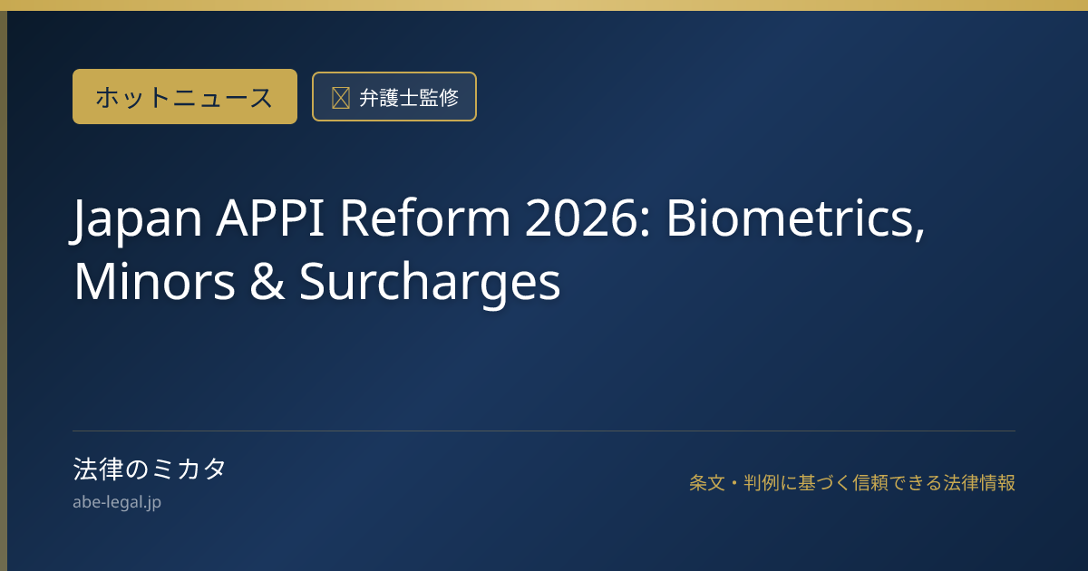 Japan APPI Reform 2026: Biometrics, Minors & Surcharges